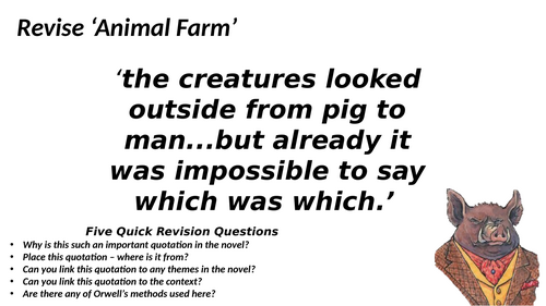 Animal Farm - Key Quotations - Flashcards | Teaching Resources