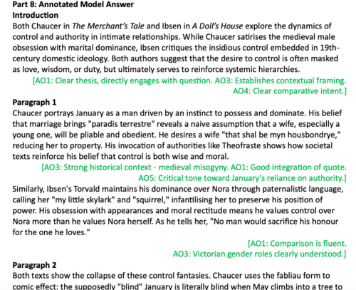 OCR A Level English Literature - Ibsen-Chaucer - instincts to control ...