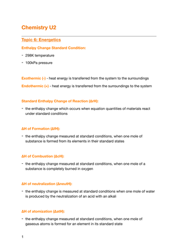 International A-Levels Edexcel Chemistry Unit 2 Study Notes | Teaching ...