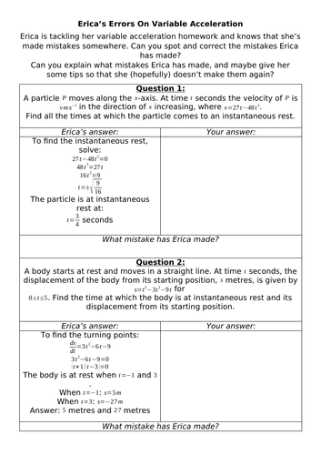 Erica's Errors - Applied (Year 1) Bundle | Teaching Resources