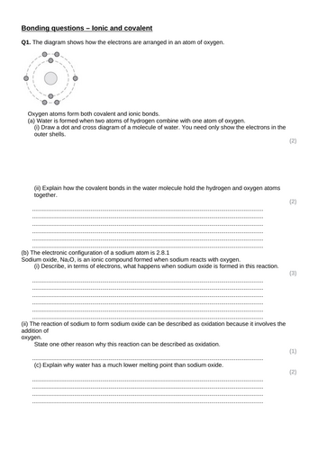 covalent bonding ppt, worksheet & ans | Teaching Resources