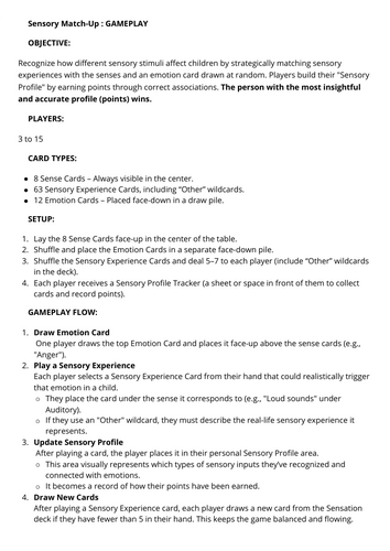 Sensory Match-up | Teaching Resources