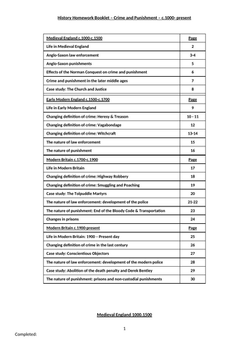 Crime and Punishment revision booklet | Teaching Resources