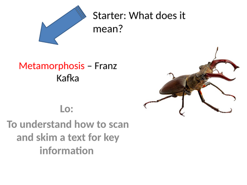 AQA English Language Paper 1 - The Metamorphosis By Franz Kafka ...