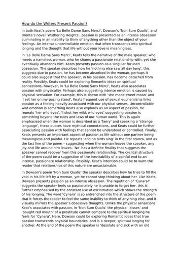 A* Essay Examples A Level English Lit - Wuthering Heights & Poetry ...