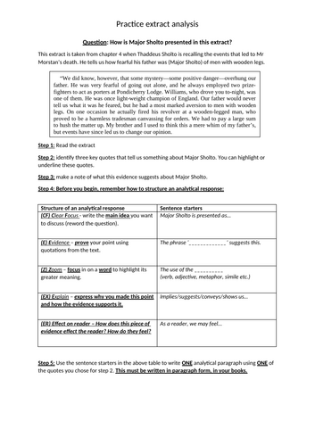 Sherlock Holmes Sign of 4 Extract analysis LA | Teaching Resources
