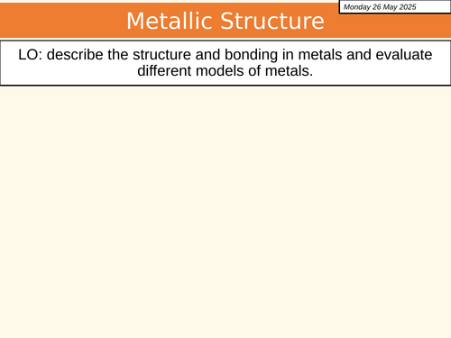 GCSE Chemistry: Metallic Bonding | Teaching Resources