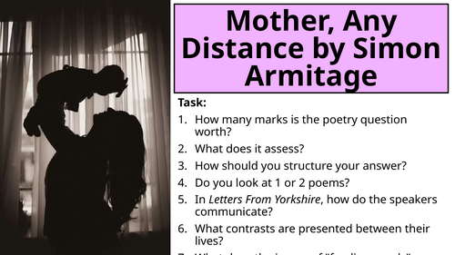 AQA Literature - Love & Relationships - Mother Any Distance | Teaching ...