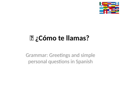 Greetings and simple personal questions in Spanish | Teaching Resources