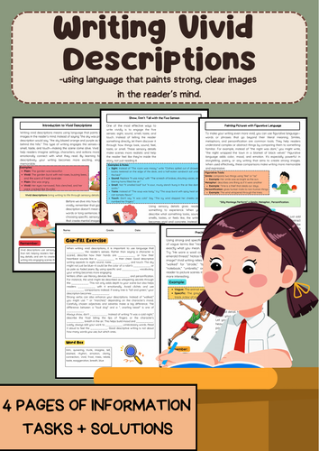 Writing Vivid Descriptions: Imagery, Sensory Detail, Style | Teaching ...