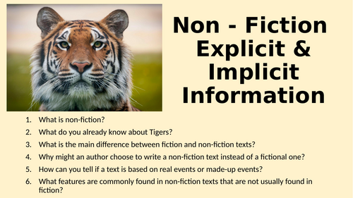 Non-Fiction - Explicit & Implicit Information | Teaching Resources