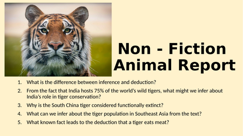 Non-Fiction - Creative Writing, Animal Report | Teaching Resources
