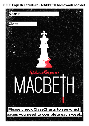 Macbeth homework booklet | Teaching Resources