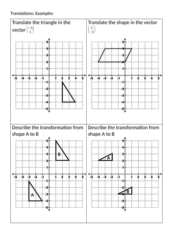 Transformations worksheets | Teaching Resources