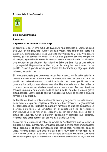 Complete Study Guide - El otro árbol de Guernica by Luis de Castresana ...