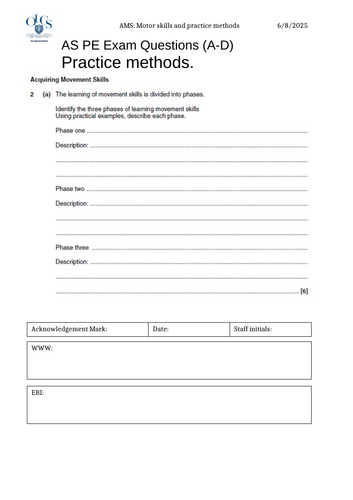 Master the Journey: A-Level PE Stages of Learning Resource Bundle ...