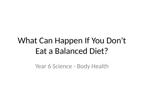 Body Health - KS2 Science | Teaching Resources