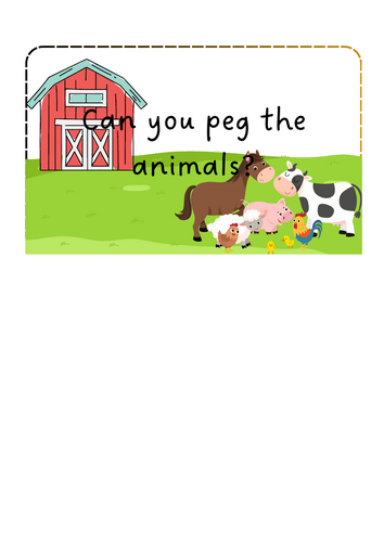 Farm animals - Peg the animals | Teaching Resources