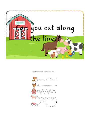 Farm animals - Scissor skills | Teaching Resources