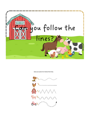 Farm Animals - Pencil control | Teaching Resources