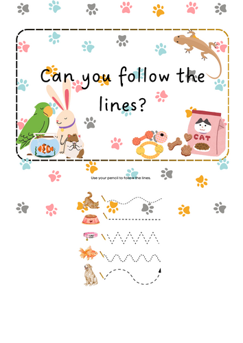 Pets - Pencil control | Teaching Resources