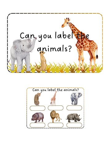 Savannah Animals - Label animals | Teaching Resources
