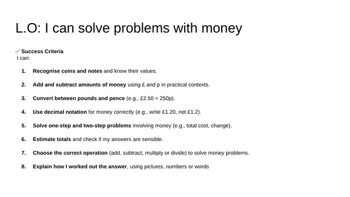 Money problem solving | Teaching Resources