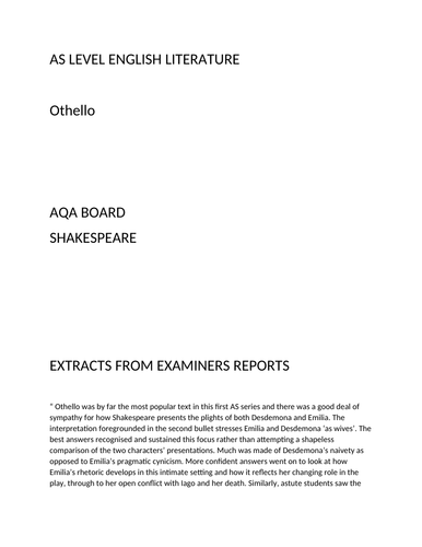 TEACHER RESOURCE: a bank of A level English Literature essay questions ...