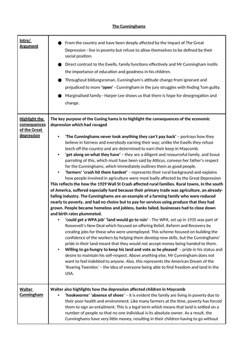 To Kill a Mockingbird Essay Plan - The Cunninghams | Teaching Resources