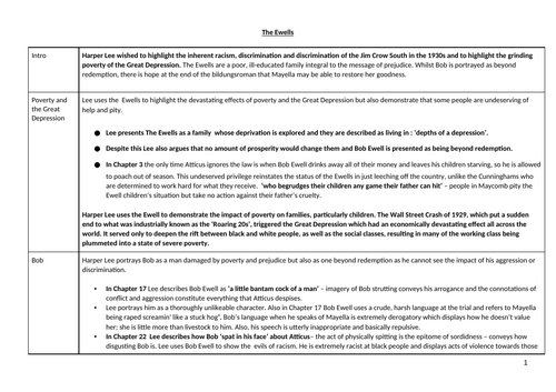 To Kill a Mockingbird Essay Plan - The Ewells | Teaching Resources
