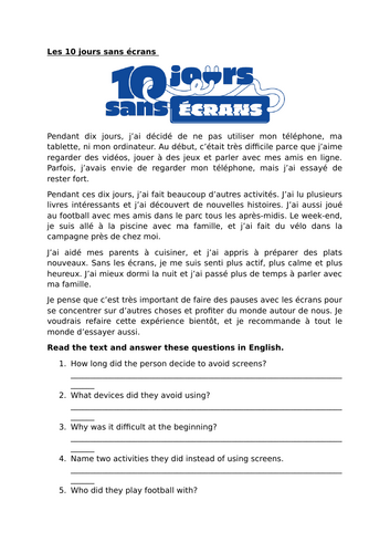 Pearson Edexcel / AQA GCSE French (Higher) - Module 1 - Page 10 - Tu as ...