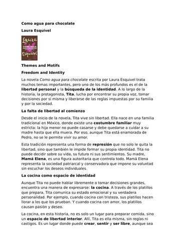 Como agua para chocolate by Laura Esquivel – Themes and Motifs ...