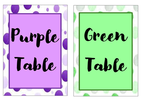 Table names | Teaching Resources