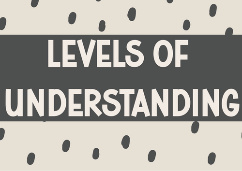 Levels of Understanding Posters | Teaching Resources