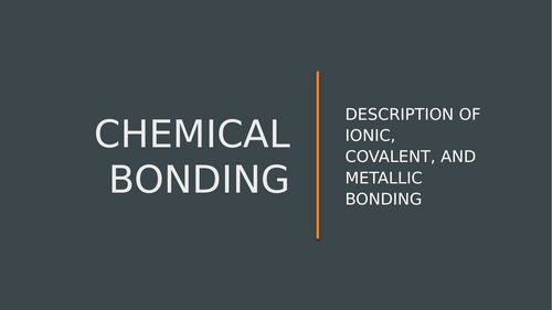 Chemical bonding | Teaching Resources