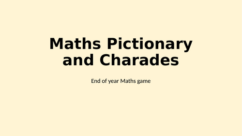 EOY Maths Pictionary and Charade for KS3 | Teaching Resources