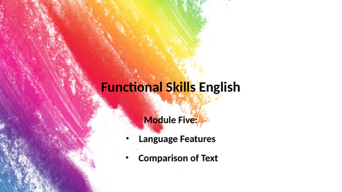 Functional Skills English Level 1 & 2: Module 5 – Language Features ...