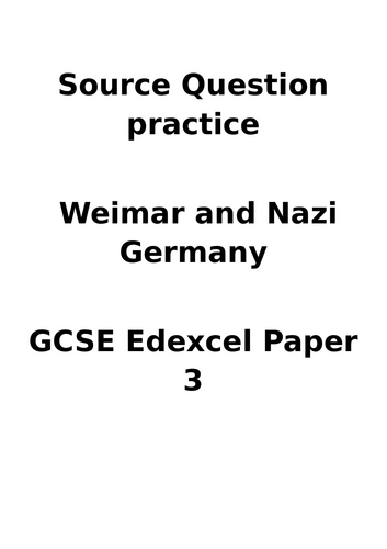 Germany paper 3 inference questions GCSE History Key Topic One ...