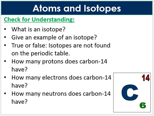 Atoms and Isotopes | Teaching Resources