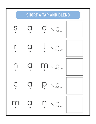 CVC Words Worksheets Blending | Teaching Resources