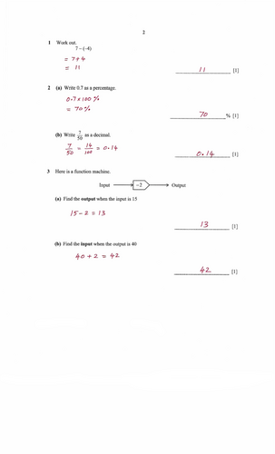 STAGE 7 PROGRESSION TEST MATHEMATICS PAPER 1 (2024) WORKED SOLUTIONS ...