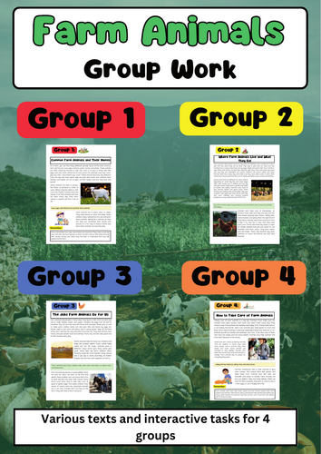 Farm Animals Worksheets and Group Activities | Teaching Resources