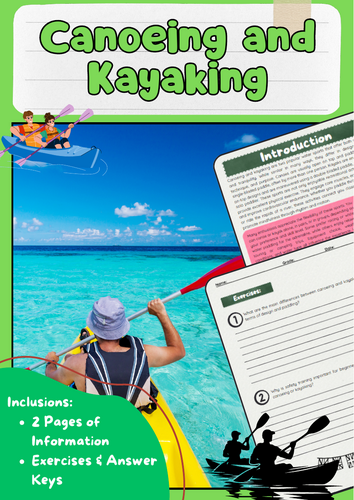 Canoeing and Kayaking: Techniques, Safety, Equipment, Types | Teaching ...
