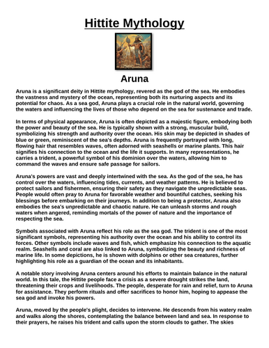 Hittite God: Aruna “Article & Questions” Assignment | Teaching Resources