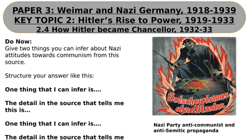 EDEXCEL GCSE HISTORY WEIMAR AND NAZI GERMANY LESSON 18 POLITICAL ...