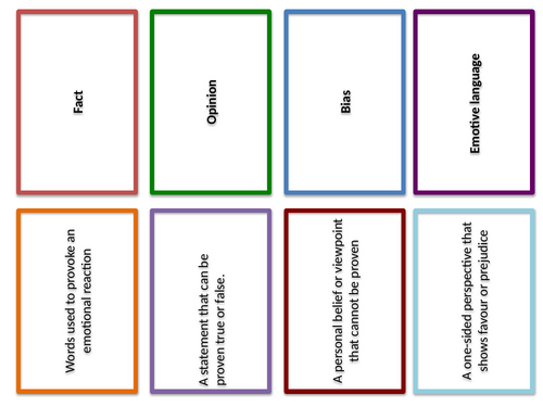Non-Fiction Language Techniques – Sorting Cards Activity (KS3/KS4 ...