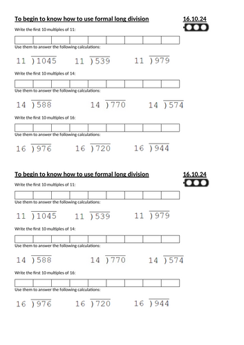 Long division | Teaching Resources