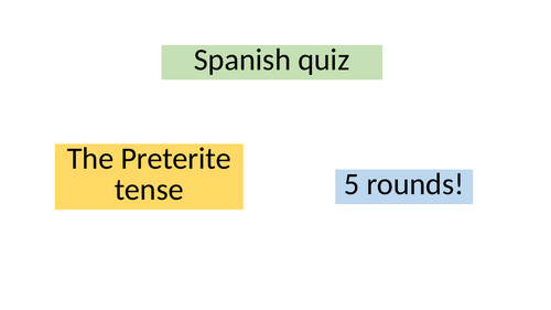 Spanish Preterite Tense Quiz | Teaching Resources