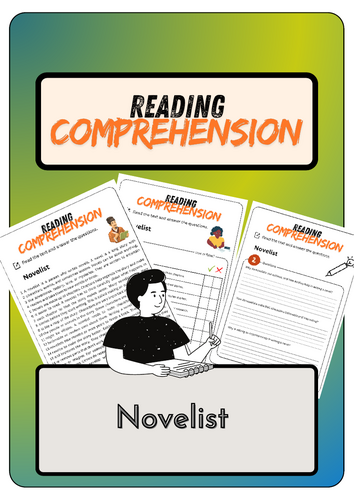 Reading Comprehension - Novelist + Solutions | Teaching Resources