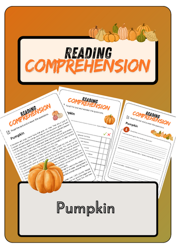 Reading Comprehension - Pumpkin + Solutions | Teaching Resources